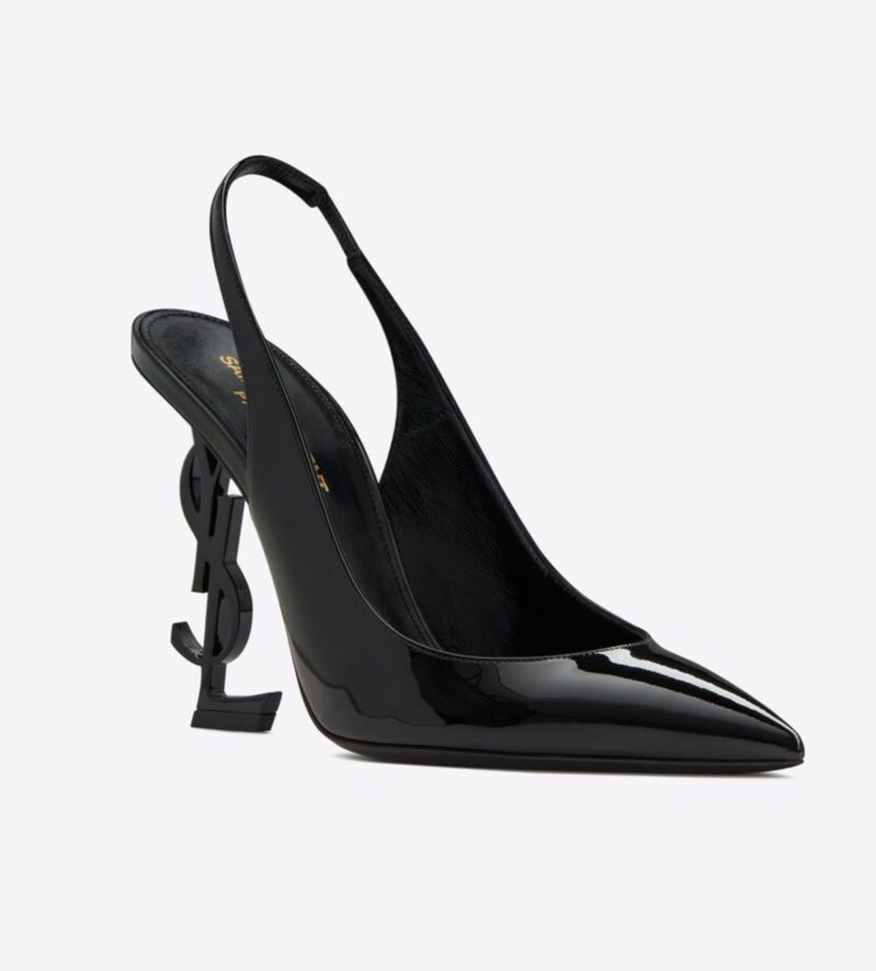 YSL Opyum Slingback Pumps in Patent Leather with Black Heel - Anja Liesa